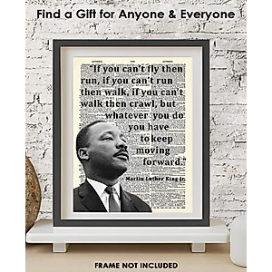 Inspirational Martin Luther King Poster "If You Can't Fly" 8x10 Motivational Wall Art & Positive Affirmations Wall Decor for Bedroom Teen Girl Boy - MLK Quotes Decor & Office Decor for Men, Women