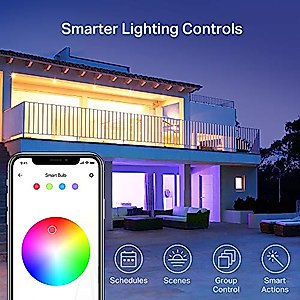Kasa Smart Light Bulbs, Full Color Changing Dimmable Smart WiFi Bulbs Compatible with Alexa and Google Home, A19, 9W 800 Lumens,2.4Ghz only, No Hub Required, 4-Pack, multicolor (KL125P4)
