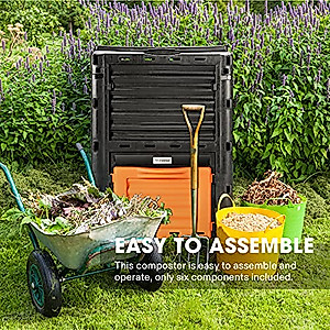 VIVOSUN Compost Bin 80Gallon (300L), Outdoor Composter W/Large Capacity & Easy Assembling, Compost Barrel for Fast Creation of Fertile Soil