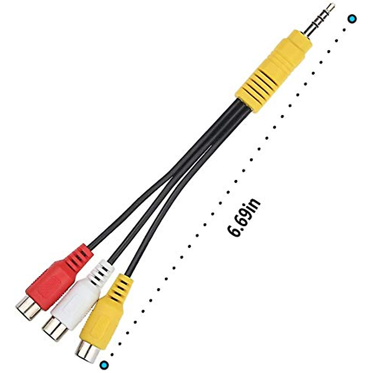 3.5mm Male to 3 RCA Female Video AV Component Adapter Cable for TCL TV, Ancable AV in Adapter 6-Inch 3.5mm Plug to Triple RCA Jack Audio/Video Splitter Adapter
