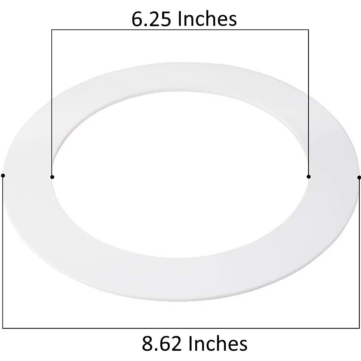 Lighting Labs 8 Pack Matte White Goof Trim Ring for 8" Inch Recessed Can Lighting Down Light, Outer Diameter 8.6 Inches, Inner Diameter 6.2 Inches