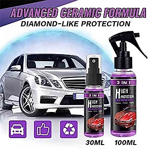 HARAY 3 in 1 High Protection Quick Car Coating Spray, Extreme Slick Streak-Free Polymer Quick Detail Spray, Quick Detail Spray, 100ml