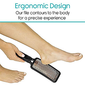 Vive Foot File (3 Pack) - Callus Remover Pedicure Tool Kit for Men, Women Care - Dead Skin Heel Scrub Shaver and Rough Patch Eliminator Remover for Dry and Wet Toe and Feet Peel - Rasp Scrubber Blade