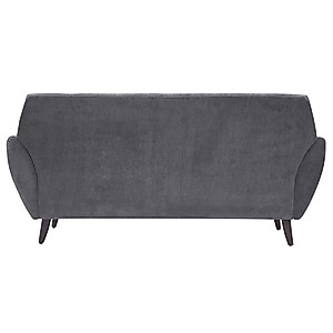 Serta Artesia Collection Midcentury Modern Sofa with Tapered Legs, Easy to Clean, Microfiber Couch Fabric, Durable Hardwood Construction, 61" Loveseat, Dark Gray