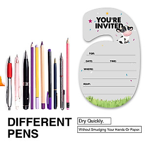 20 Cow 6th Birthday Party Invitations with Envelopes Double Sided Farm Animal Cow Shaped Fill-in Invitations Invites for 6 Year Old