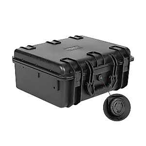 Monoprice Weatherproof Hard Case with Customizable Foam - Shockproof, IP67 Level Dust and Water Protection Up to 1 Meter Depth , 19in x 16in x 8in, 28.5 Liter, Black - Pure Outdoor Collection