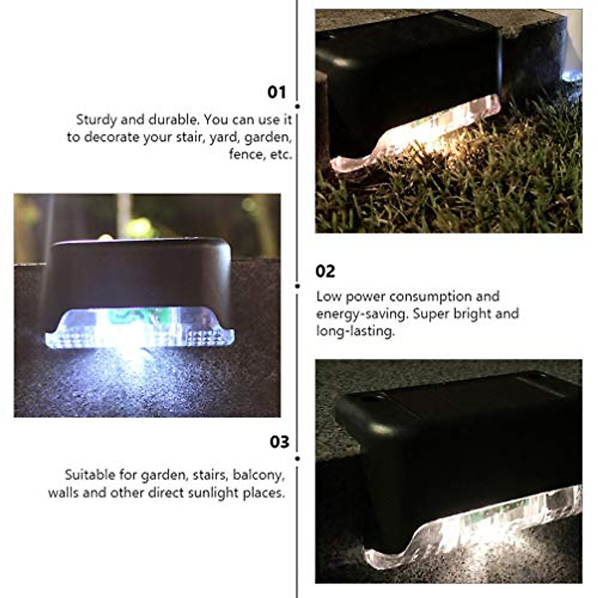 Cabilock Solar Led Lantern 4pcs Led Solar Lights for Fence Solar Powered Steps Light Outdoor Led Lamp Decks Walkway Patio Stair Garden Rail Backyard Fences Post Lamp Wall Sconces Lamp