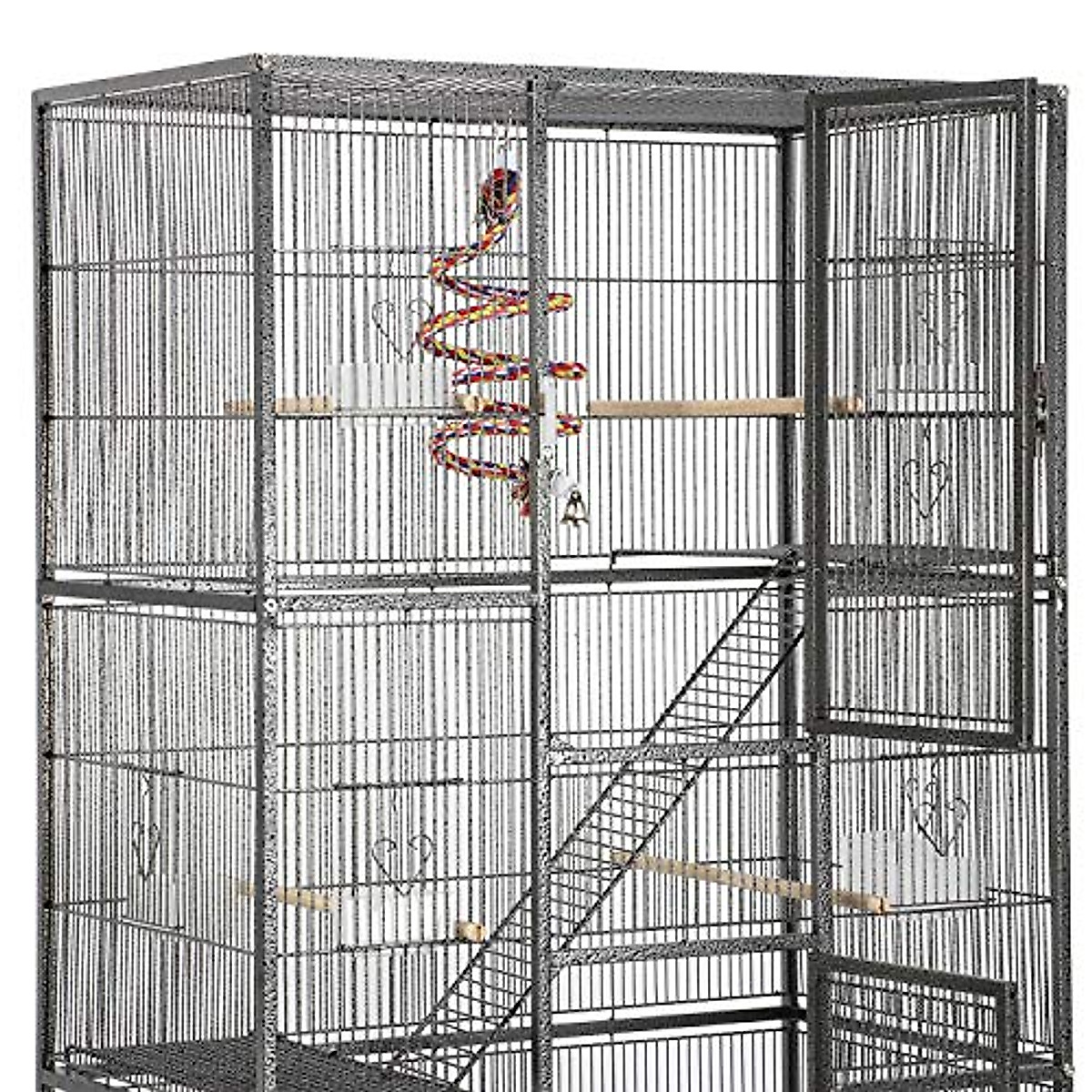 Yaheetech 69-Inch Extra Large Bird Cage Metal Parrot Cage for Mid-Sized Parrots Cockatiels Conures Parakeets Lovebirds Budgie Finch, Black