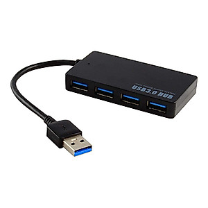 4-Port USB 3.0 Hub 5Gbps Portable Compact for PC Mac Laptop Notebook Desktop