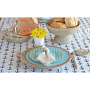 KOUBOO La Jolla Rattan Fruit Bowl, 10.5 inches x 10.5 inches x 6 inches, White Wash