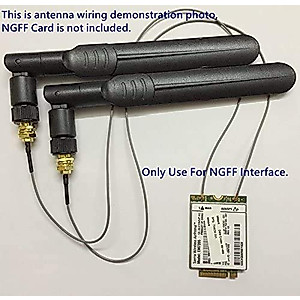 CHAOHANG: New 2 x 6dBi RP-SMA Dual Band 2.4GHz 5GHz + 2 x 35cm M.2(NGFF)Cable Antenna Mod Kit No Soldering use for NGFF Wireless Cards & M.2(NGFF) 3G/4G Cards