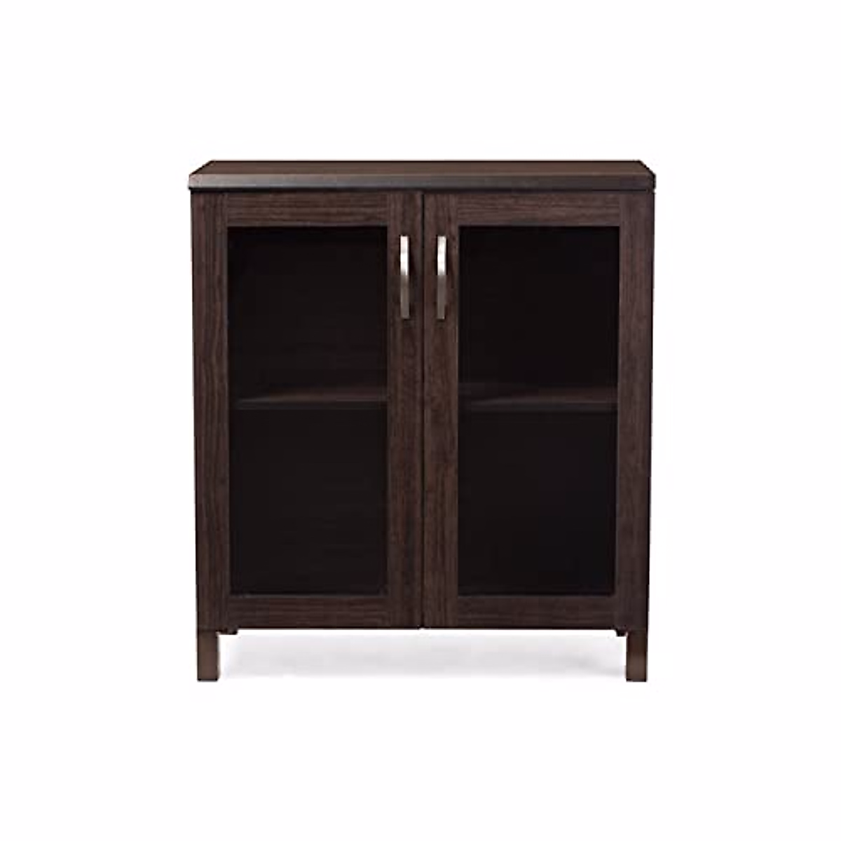 Baxton Studio Wholesale Interiors Sintra Sideboard Storage Cabinet with Glass Doors, Dark Brown