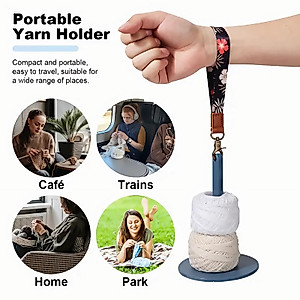 Dasonwin Portable Wrist Yarn Holder,Blue Crochet Holder,Plastic Hanging Yarn Holder for Crocheting,Perfect for Travel and on-The-go Crocheting,Knitting Gift for Craft Lovers.…