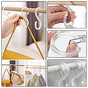 8 Pcs S Hooks Safety Buckle Hook Hanging Hooks for Hanging Pots and Pans Plants Clothes(Transparent)