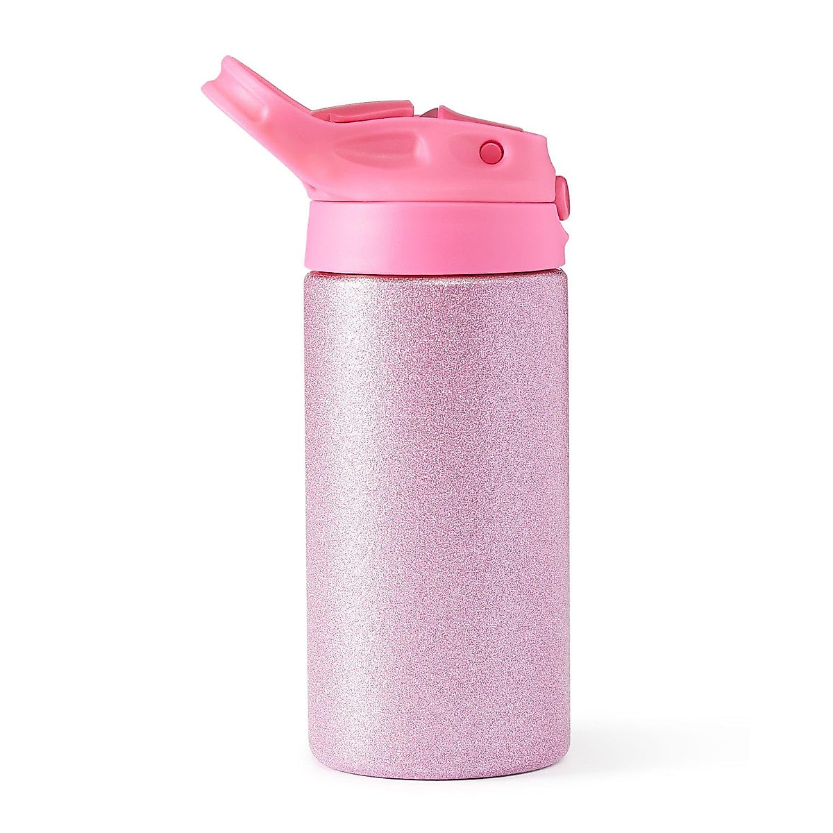 Packed Party 12 oz Stainless Steel Insulated Tumbler With Handle, Straw, Lid (Pink Glitter)