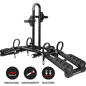 Hollywood Racks Destination 2 Hitch Bike Rack, Transports 2 Bikes up to 35 lbs Each - Lightweight Platform Style Bike Carrier for Car, SUV, or Truck - Secure, Foldable Bicycle Car Racks