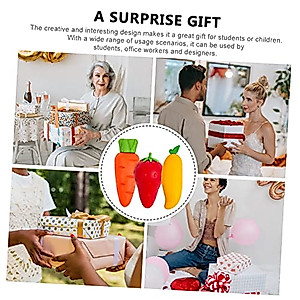 BESTOYARD 3Pcs Fruit Eraser Fake Fruit Miniature Pencil Rubber Eraser Pumpkin erasers Mini Kids exam Eraser Kids Party Favor Compact erasers Kids Pencil Eraser Cartoon TPE Student Paint