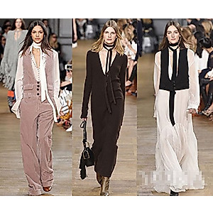 L'VOW Women's Stylish Soft Black Thin Skinny Scarf BoyFriend Tie Necktie Choker(Black)