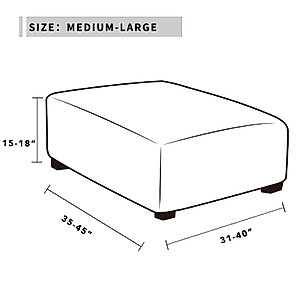 Easy-Going Stretch Square Ottoman Cover 40x40x15 inch Folding Storage Stool Furniture Protector Soft Rectangle slipcover with Elastic Bottom Dark Grey