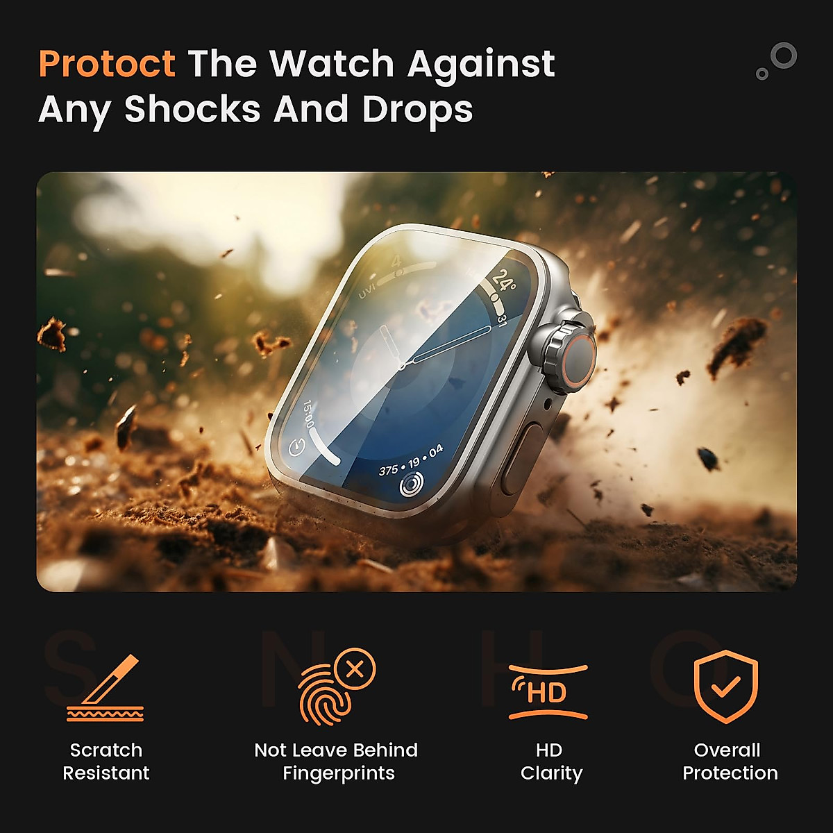 [2 in 1] Waterproof Case for Apple Watch Series 9 8 7 45mm, [Looks Like Ultra] 360° Protective Hard PC Front & Back Bumper with HD Tempered Glass Screen Protector for iWatch Cover Accessories