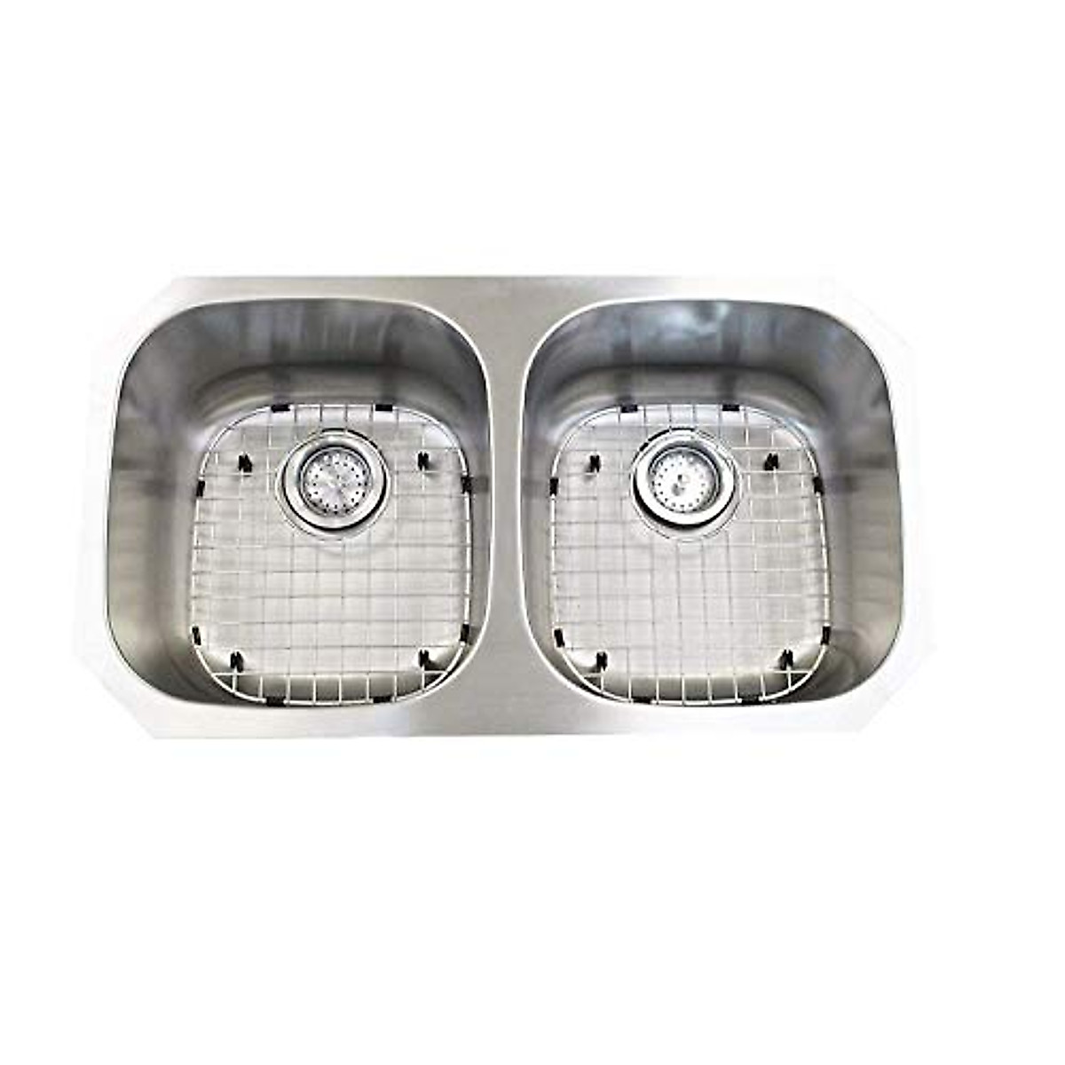 Walter Sinks Stainless Steel Kitchen 13" x 12 Inch Protector Grids for Sinks Universal Double Bowl Drain Racks Grates Bottom Strainer Rear Hole, Silver