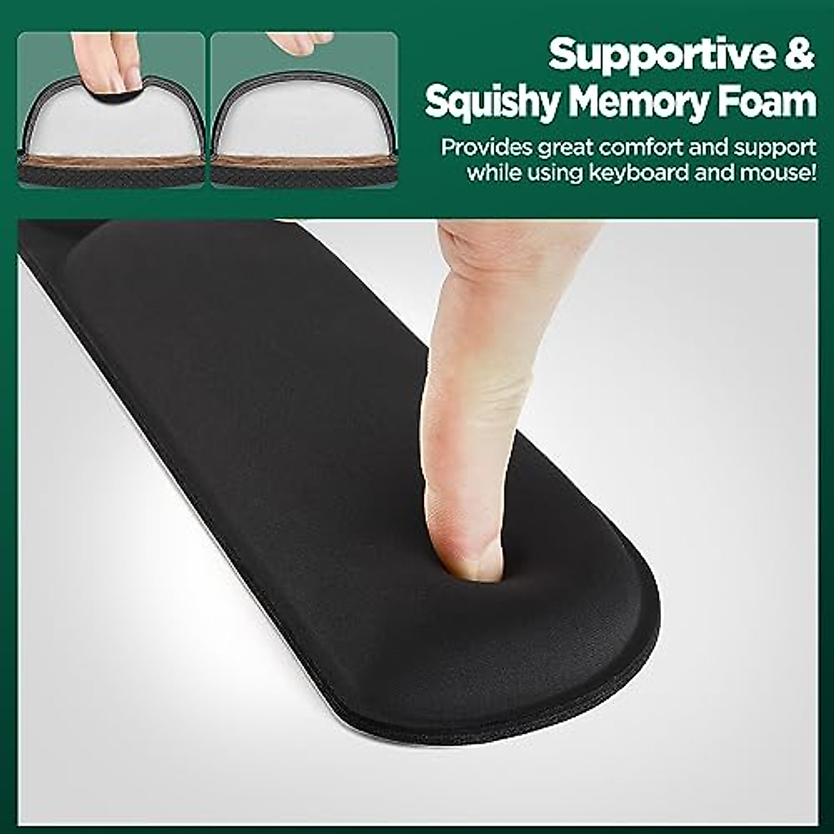 Gimars Upgrade 20 inch Foldable Wrist Rest for Computer Keyboard, Enlongated Superfine Fabric Gel Memory Foam Keyboard Wrist Rest Set, Ergonomic Design for Typing Pain Relief, Computer, Office & Home