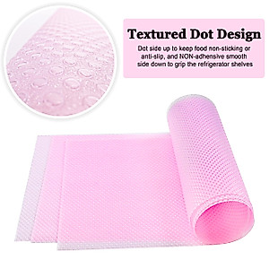 BOPART 8Pcs Refrigerator Liners Washable Fridge Shelf Liners Mats for Freezer Glass Shelves Kitchen Cabinets Cupboards Drawers (17.7" x 11.4", Pink)