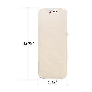 ALVABABY 4 Layers Cloth Diaper Inserts, Rayon from Bamboo Inserts,Reusable Cloth Diaper Inserts Overnight 12pcs 12MB