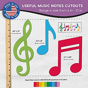 70pcs Colorful Music Notes Cutouts Musical Party Decorations in 7 Designs, US Made Card Stock Easy Punch Out, Music Concert, 50s Rock & Roll Party, Musical Play, Bulletin Board, Music Themed Crafts