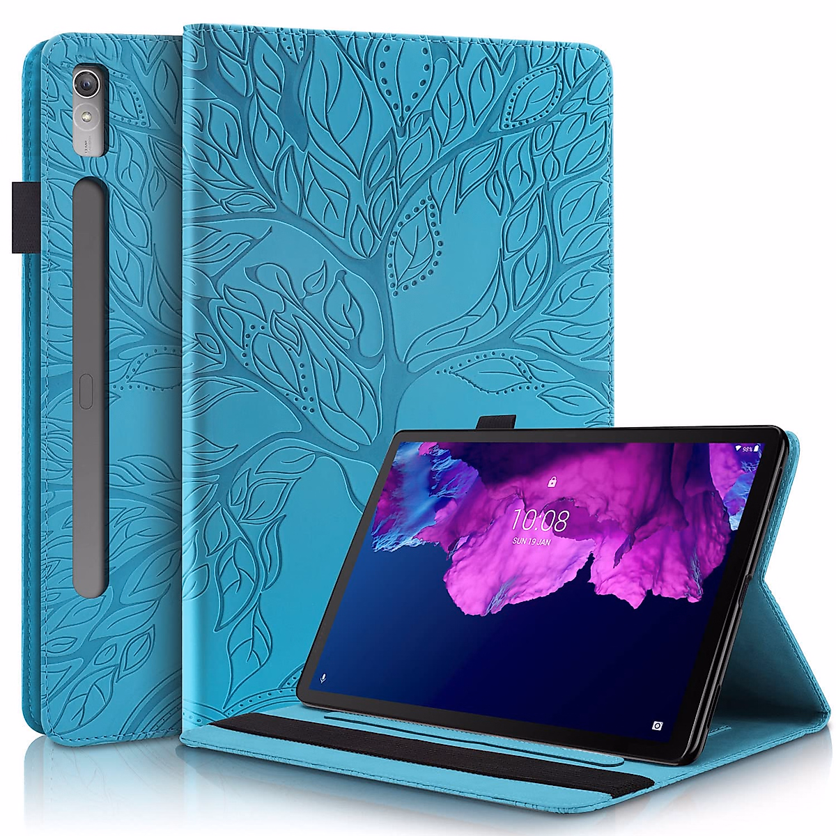 TIPOYOROO Case for Lenovo Tab P11 Pro 2nd Gen/Pad Pro 2022 11.2 inch (TB-138FC/TB-132FU) PU Leather Cover Flip Stand Shell with Card Holder for Lenovo Tab P11 Pro 11.2" 2022 Android Tablet-Turquoise