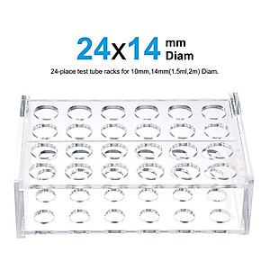 uxcell Test Tube Rack Holder Lab Stand Acrylic 24-Well Clear for 1.5ml and 2ml