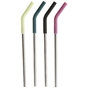 Klean Kanteen Straw 4-pack, Stainless Steel with Safe, Removable Silicone Tips - 8mm Diameter - Multi-Color, One Size (1005789)
