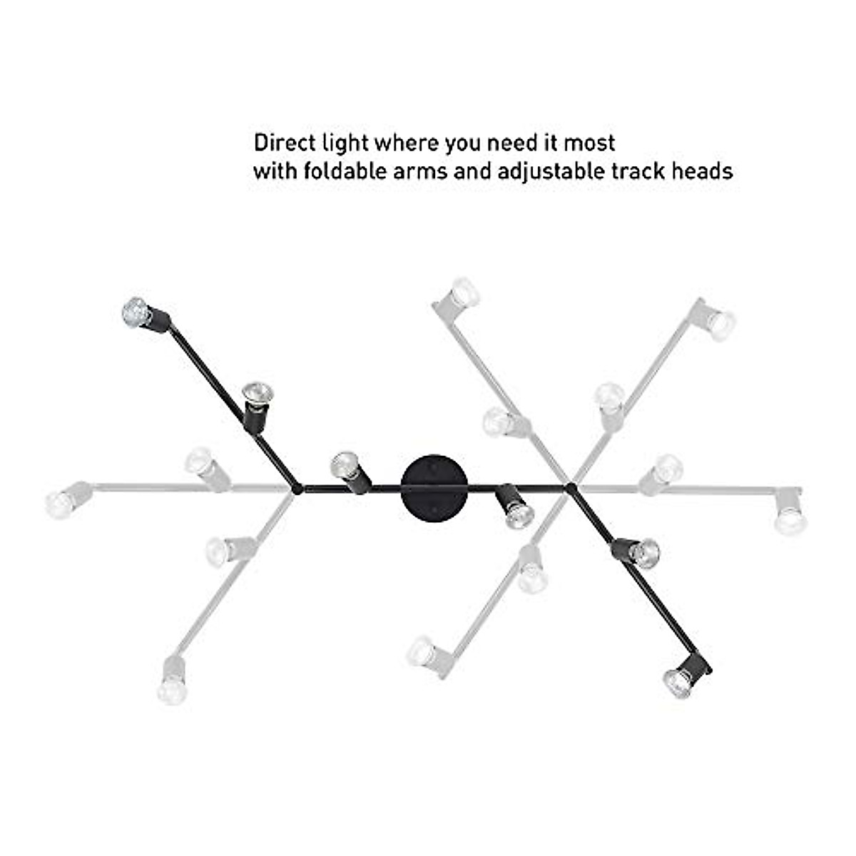 Globe Electric 59693 Payton 6 Foldable Track Lighting Painted, Matte Black