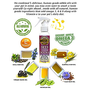 Roast Beef Flavored Omega 3 Oil for Dogs - Supports Healthy Skin and Coat - All Natural - Human Grade Ingredients
