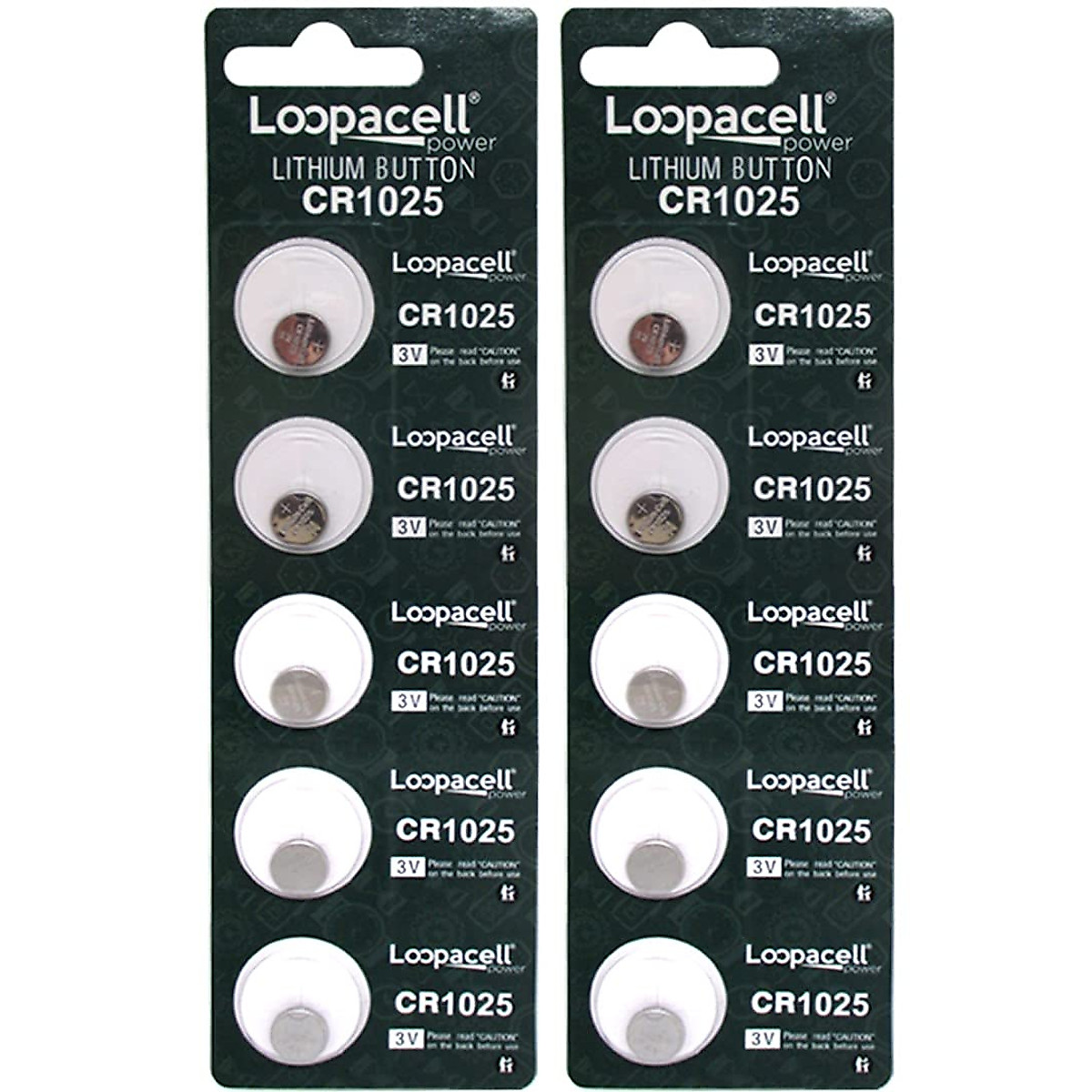 LOOPACELL 10 Pk Lithium Coin Battery 3v for Keyless Entry and Remote Controls CR1025