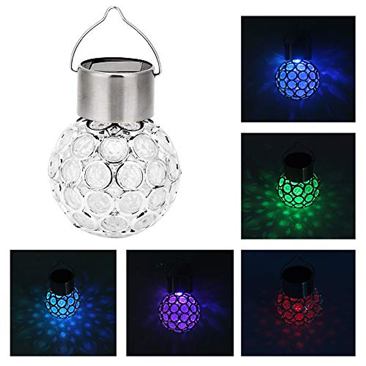 Waterproof LED Solar Hanging Light, Lawn Courtyard Ball Lights, Hanging Solar Lantern Decor for Garden Home Yard Patio Lawn Holiday Party Wedding