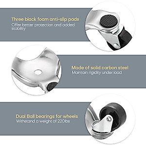 weyleity 4 Pack Steel Tri-Dolly Set 3 Wheel Furniture Mover Dolly 220lbs Load Capacity Mover's Dolly for Moving Cabinet Furniture and Appliances Durable and Easy to Use Dolly Furniture Mover 6 Inch