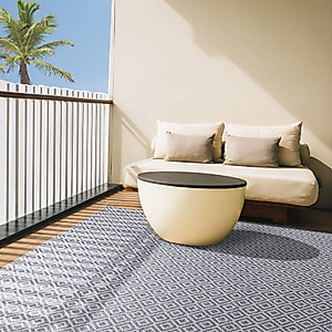 Home Dynamix Tripoli Lydia Modern Indoor/Outdoor Area Rug, Denim/Cream, 6'6"x9'6" Rectangle