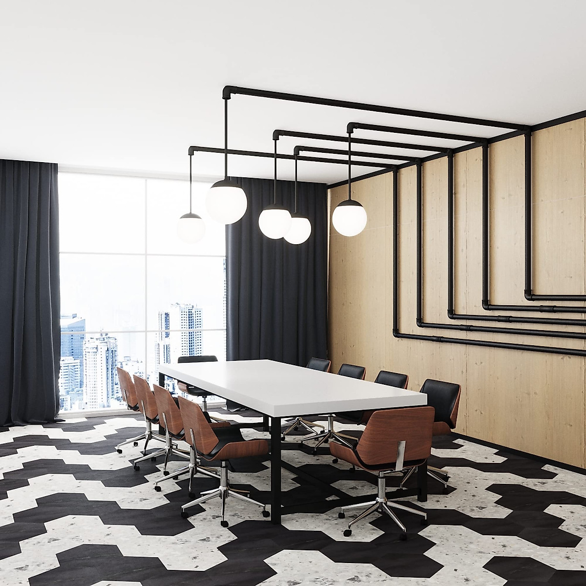 Lucida Surfaces Luxury Vinyl Floor Tiles | Glue Down Adhesive Flooring | 25 Marble and Wood Look Hexagon Shaped Tiles | MosaiCore | 12.25 Sq. Feet