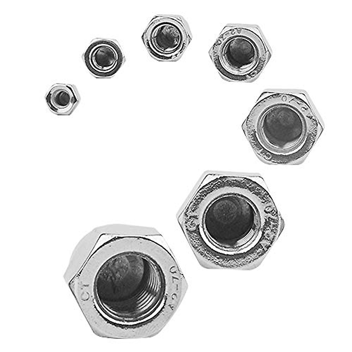 XINGYHENG 140Pcs 7Kinds 304 Stainless Steel M3 M4 M5 M6 M8 M10 M12 Acorn Cap Nut Decorative Hex Cap Dome Nuts Assortment Kit