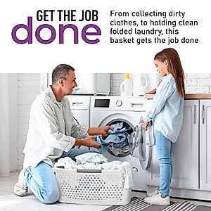 Superio Perforated Plastic Laundry Basket, 54 Liter, Dotted Design