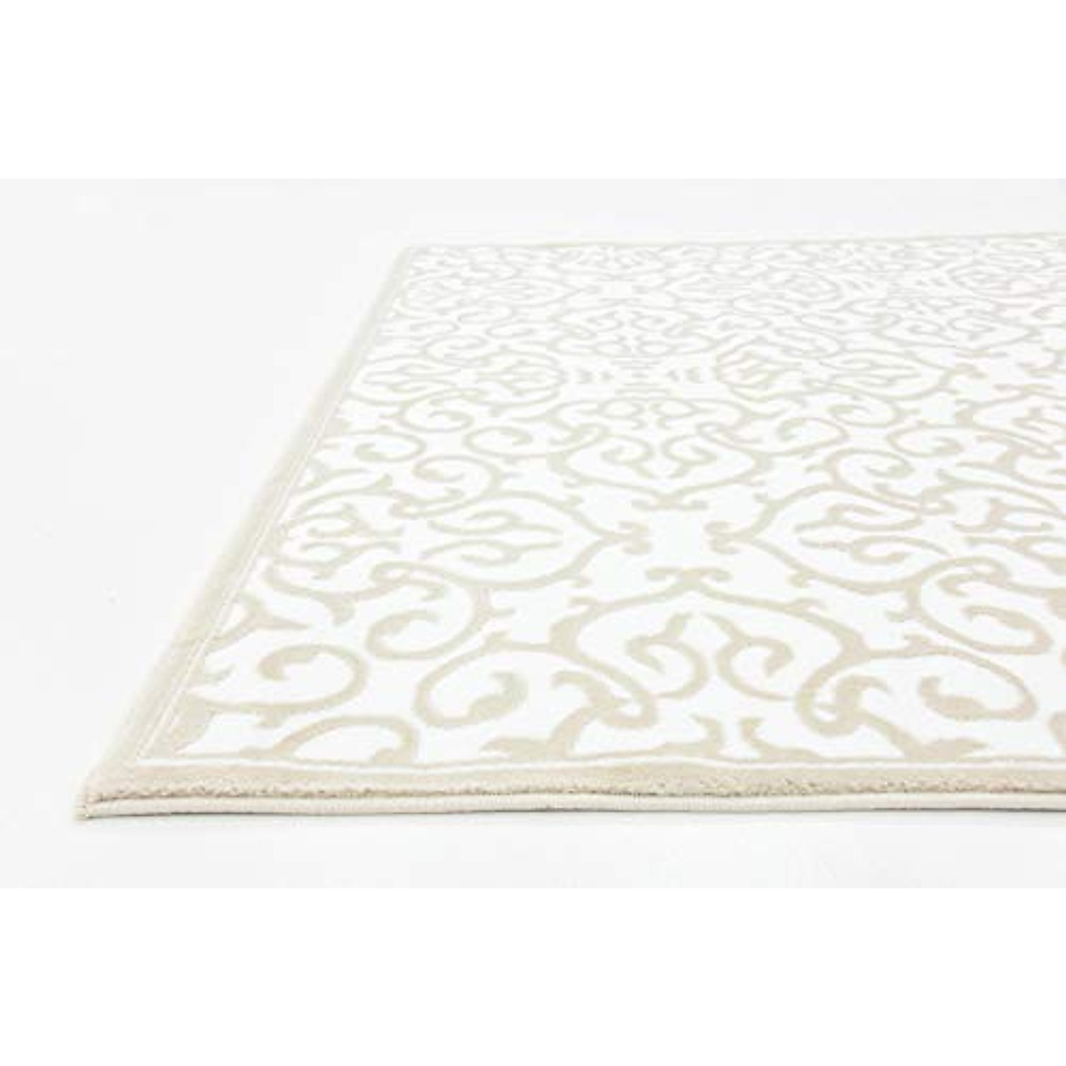 Unique Loom Rushmore Collection Area Rug - Johnson (5' 1" x 8' Rectangle, Snow White/ Beige)