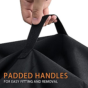 MAVINCHER Fire Pit Cover for Solo Stove Bonfire 2.0, Waterproof Outdoor Firepits Cover for Propane Fire Pits, 600D Heavy Duty Patio Round Fire Pit Cover for Gas Fire Bowl Fits, Black, 20" D x 14.5" H