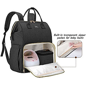 CURMIO Breast Pump Bag Backpack Compatible for Spectra S1, S2, Medela, Pumping Tote with Compartment for Cooler Bag, with Padded Laptop Sleeve for Working Moms, Black