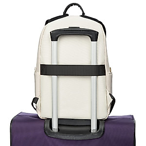 TALMONT Backpack for Women Small Waterproof Laptop Backpack for School and College Lightweight Women's bag Carry-on Flight approved womens Backpack Mochilas (Milk)