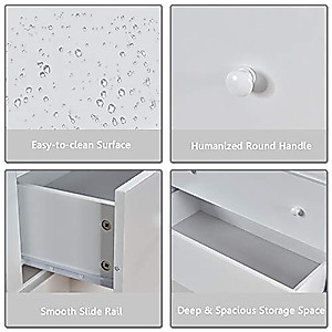 Giantex 5 Drawer Chest, Storage Dresser, Wooden Clothes Organizer Bedroom, Hallway, Entryway Furniture Large Storage Cabinet (White)