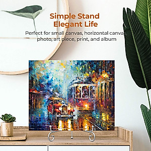 TR-LIFE Plate Stands for Display - 10 Inch Plate Holder Display Stand + Metal Easel Stand for Picture Frame, Decorative Plates, Photo, Book, Collectibles (Silver 2 Pack)
