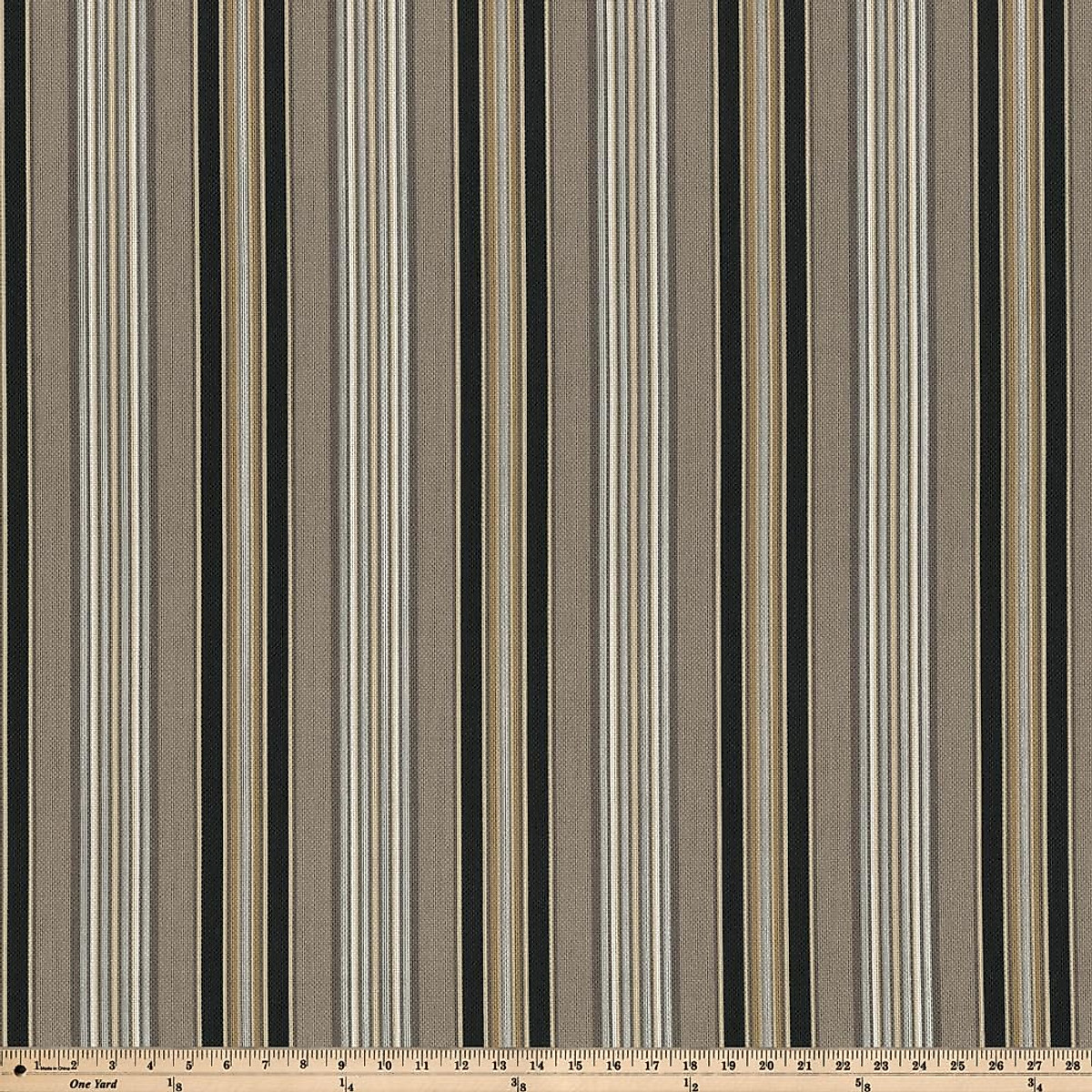 Pillow Perfect Outdoor/Indoor Getaway Stripe Onyx Oversized Lumbar Pillows, 24.5" x 16.5", Black, 2 Count