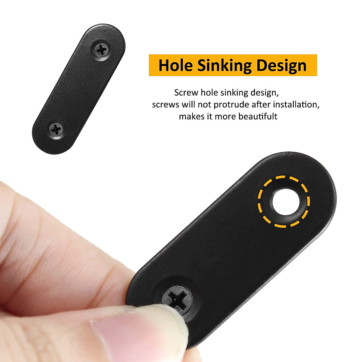 Rierdge 8 Sets 4 Inch Stainless Steel Flat Plate Straight Bracket Flat Metal Brace Bracket, 100mm Metal Brackets Mending Repair Plate Brace with Screws for Wood Straight Brace (Black)