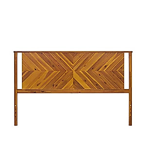 Bme Vivian Headboard ONLY, Rustic & Scandinavian Style with Solid Acacia Wood, Easy Assembly, King, Rustic Golden Brown
